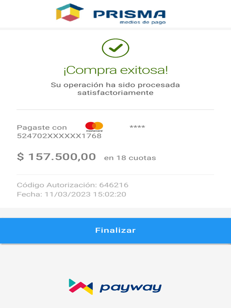 Formulario de Pago Payway | PDF