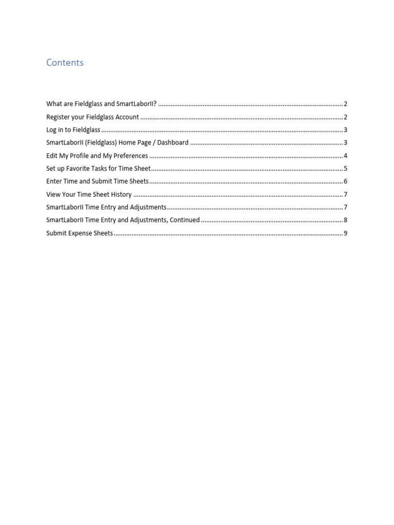 Fieldglass Handbook For Employees | PDF | Login | Menu (Computing)