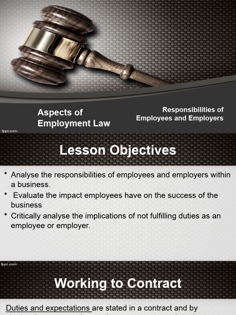 Employment Law: Employee & Employer Duties | PDF | Employment | Social ...