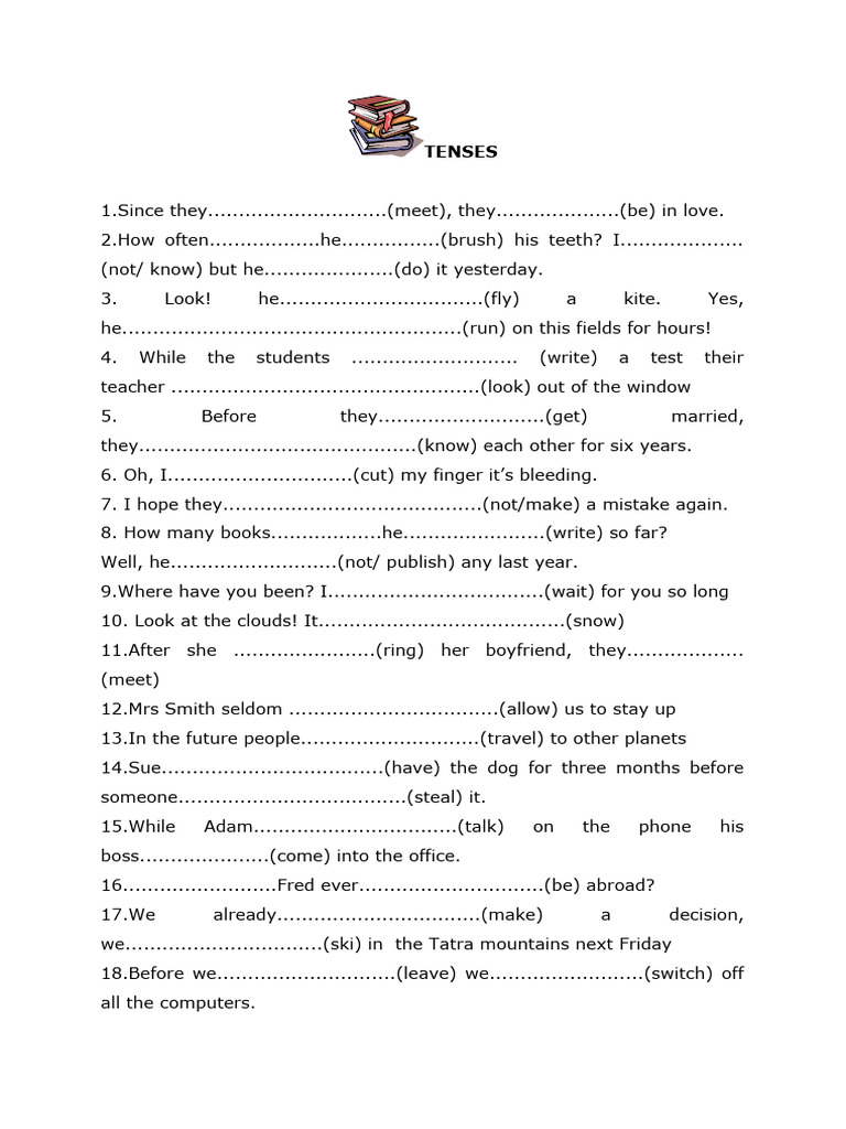Mix of All Tenses Grammar Drills Grammar Guides Tests - 97429 | PDF ...