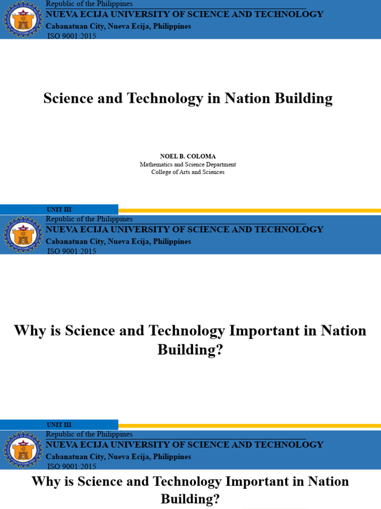Unit III Science and Technology in Nation Building | PDF | Science ...