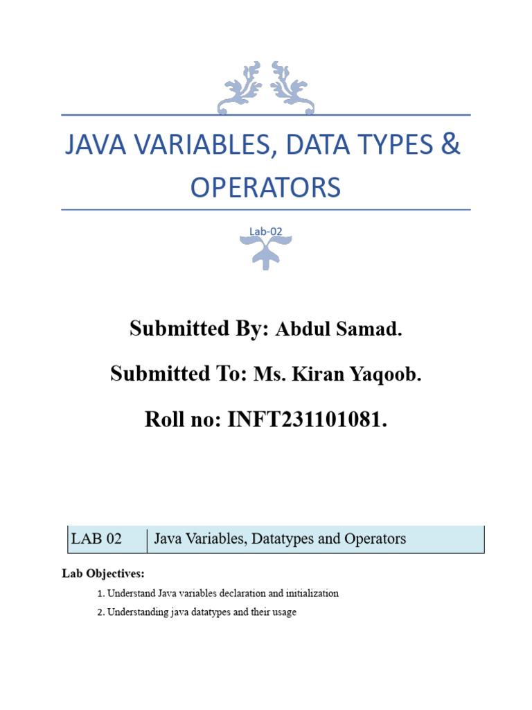 Java Variables and Data Types Guide | PDF | Data Type | Integer (Computer Science)