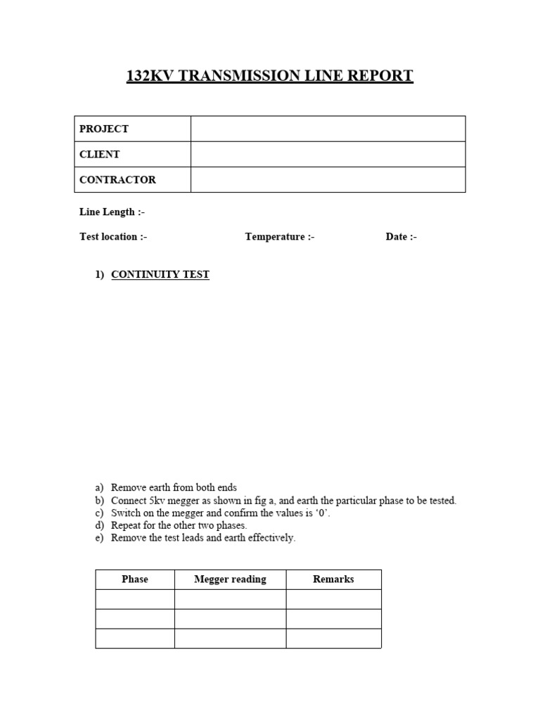 132kV Transmission Line Test Report | PDF | Electrical Impedance ...
