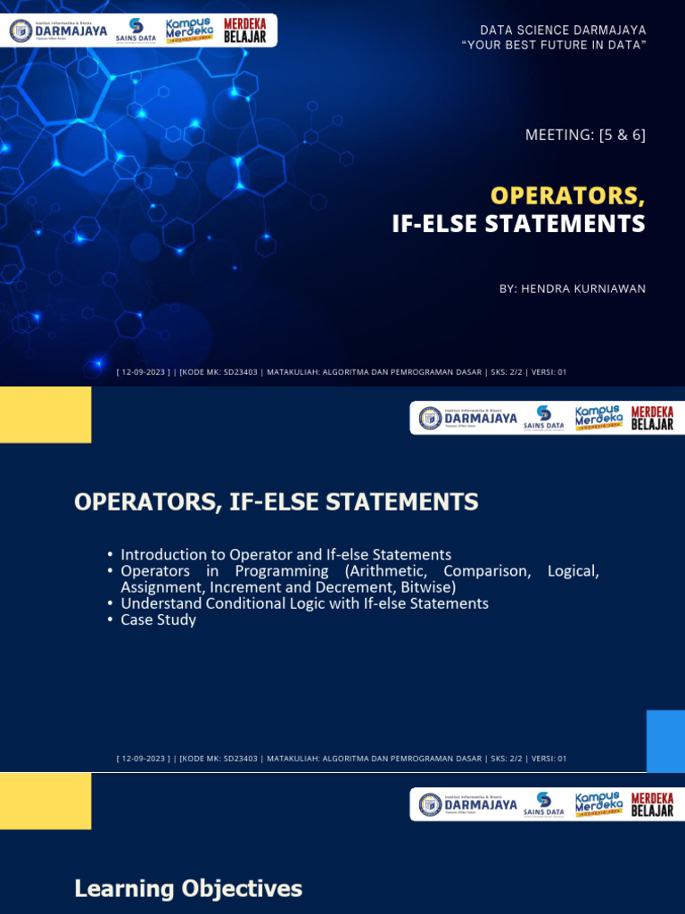 Meeting 5 & 6 - Algoritma Dan Pemrograman Dasar | PDF | Arithmetic | Software Engineering