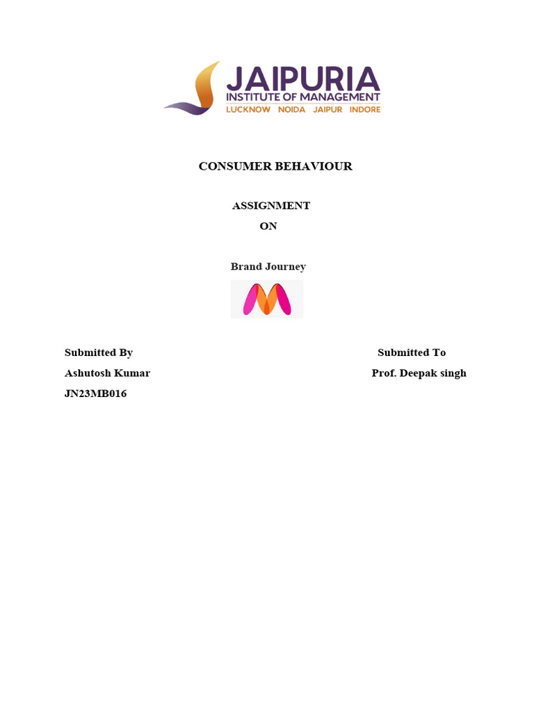 ASHUTOSH_KUMAR_JN23MB016_CB | PDF | Fashion | Brand