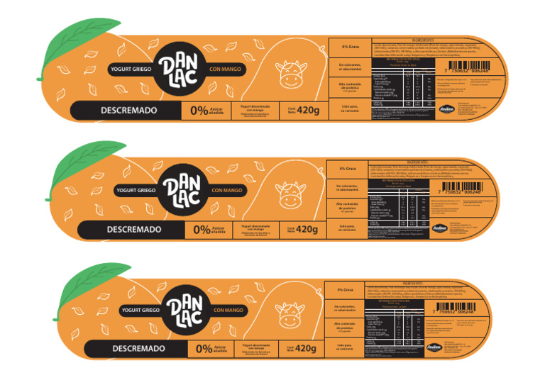 Etiqueta DANLAC | PDF | Etiqueta de información nutricional | Sacarosa
