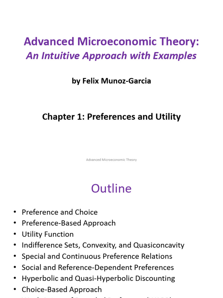 Advanced Microeconomic Theory FMG All Slides 2024 | PDF | Utility ...