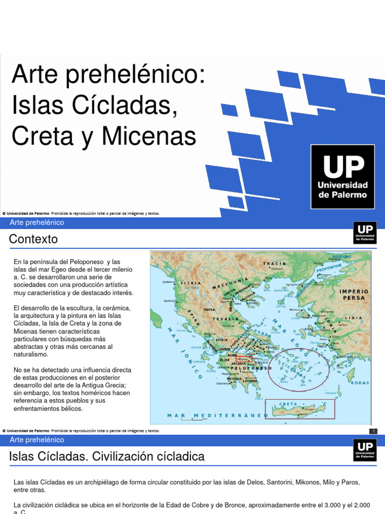Arte Prehelénico: Cícladas, Creta, Micenas | PDF