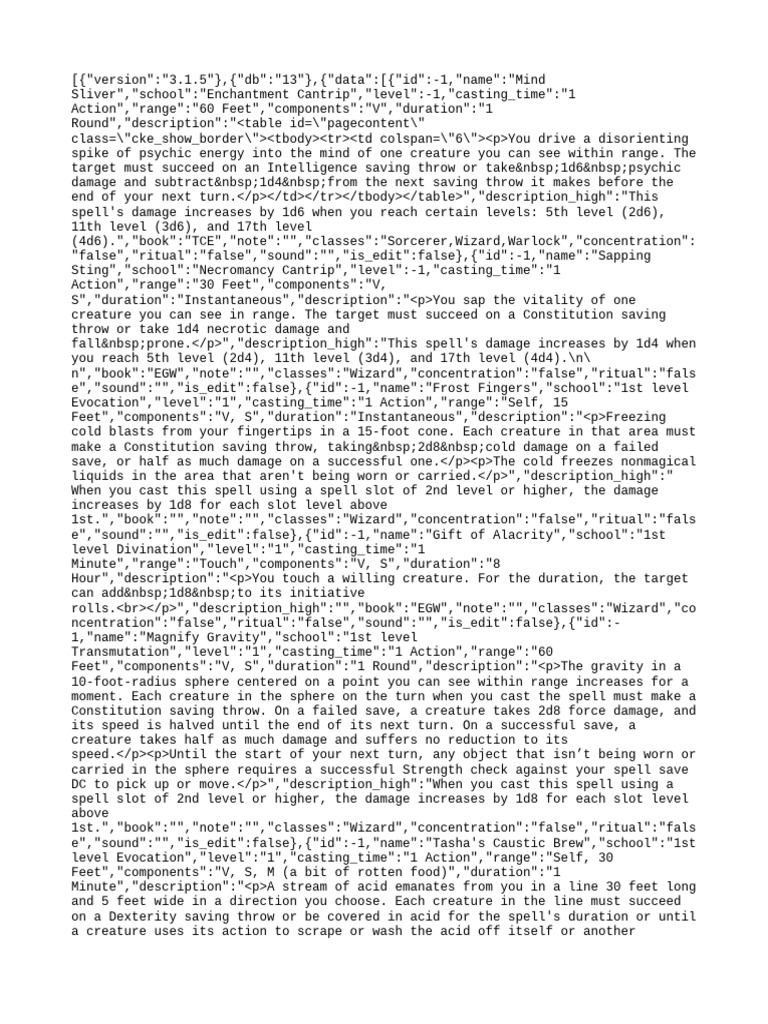 Tasha and Wildemount Spells | PDF | Magician (Fantasy) | D20 System