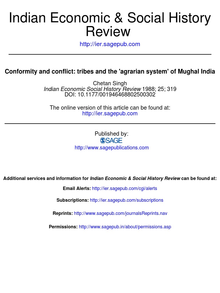 Chetan Singh - Tribes and The Agrarian System of Mughal India | PDF ...