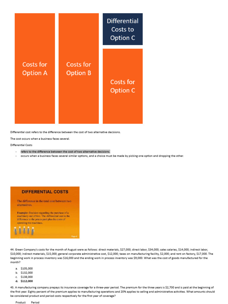 Differential Costs | Download Free PDF | Cost | Management Accounting