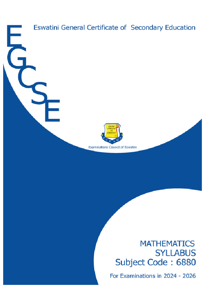 EGCSE Math Syllabus Guide | PDF | Numbers | Set (Mathematics)