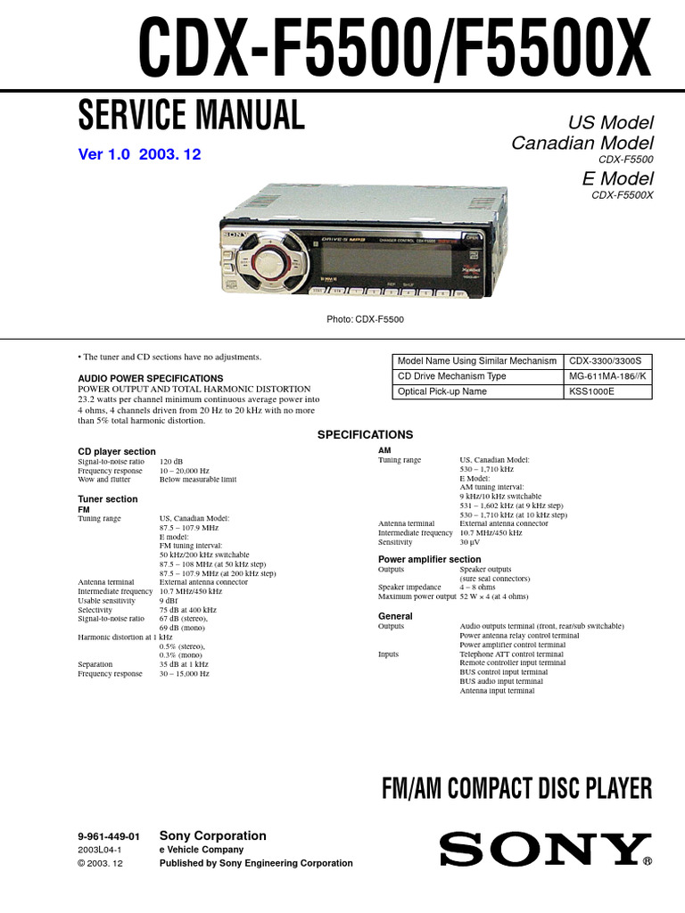CDX-F5500_5500X | PDF | Soldering | Hertz