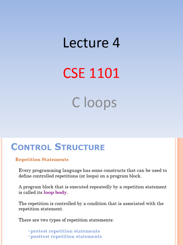 4.control Structure Loops | PDF | Control Flow | Computer Engineering 4.control Structure Loops | PDF | Control Flow | Computer Engineering