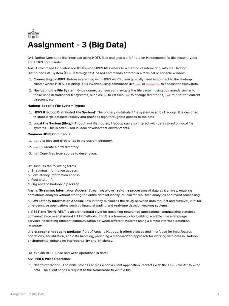 Assignment 3 (Big Data) | PDF | Apache Hadoop | Data