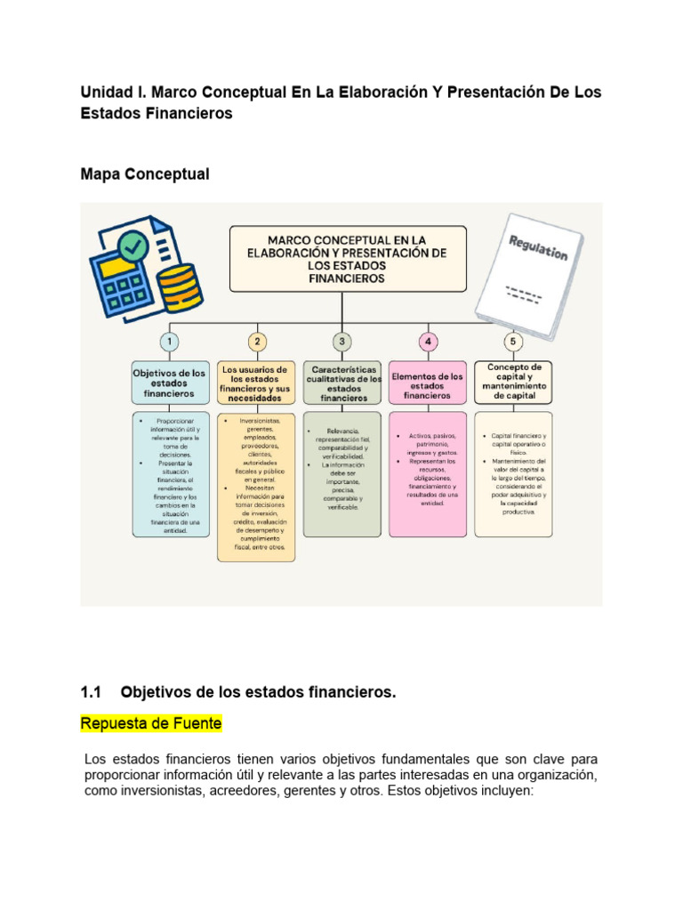 Unidad I. Unidad I. Marco Conceptual En La Elaboración Y Presentación De Los Estados Financieros ...
