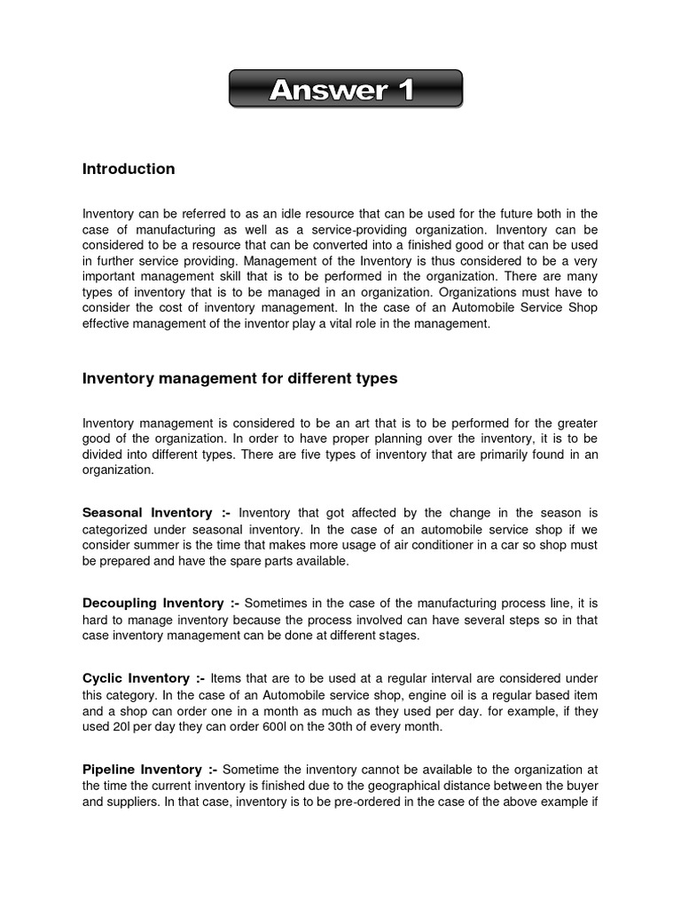 Operations Management | PDF | Inventory | Business Economics