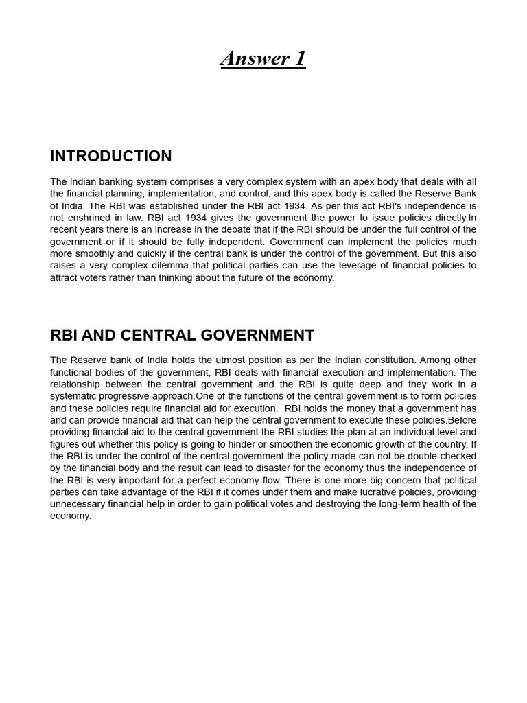 Commercial Banking System & Role of RBI | PDF | Reserve Bank Of India | Banks