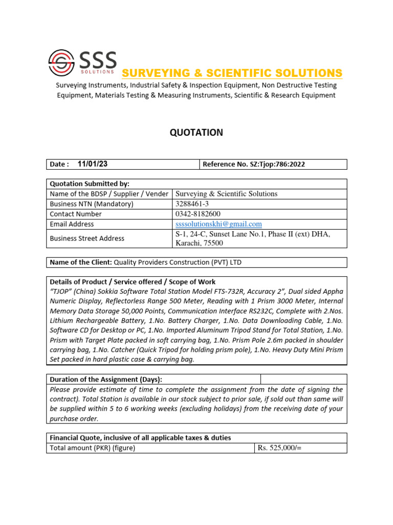 Surveying & Scientific Solutions | PDF
