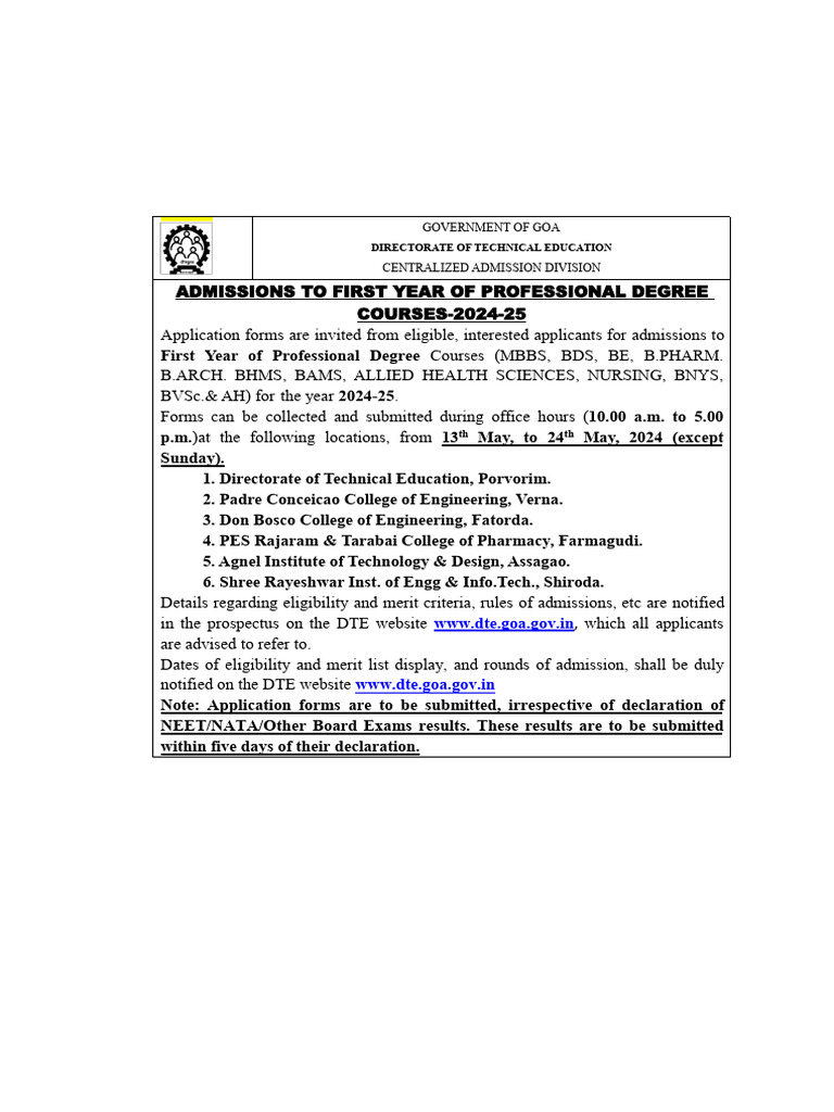 Advt Deg 2024 | PDF | Business