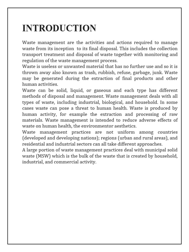 Waste Management Overview and History | PDF | Waste Management | Waste