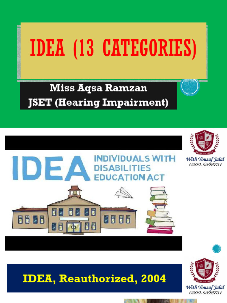 Understanding IDEA and Disability Categories | PDF | Hearing Loss ...