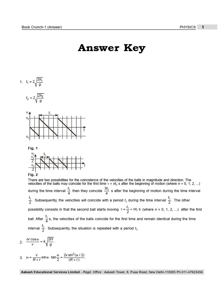 Crunch 1 Answer Key PDF | PDF | Space | Physics