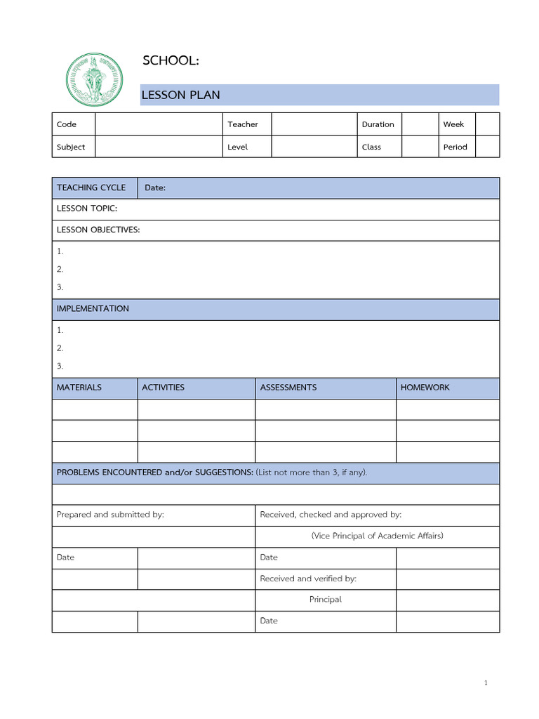 Sample Lesson Plan | PDF