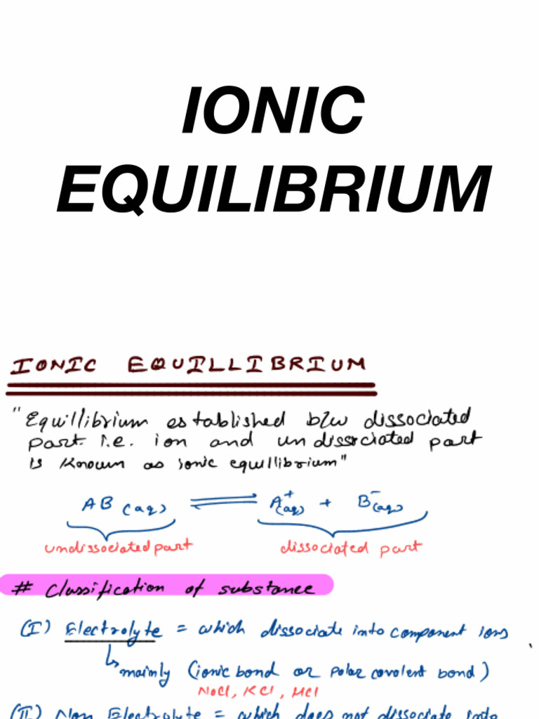 1ionic Equilibrium | PDF