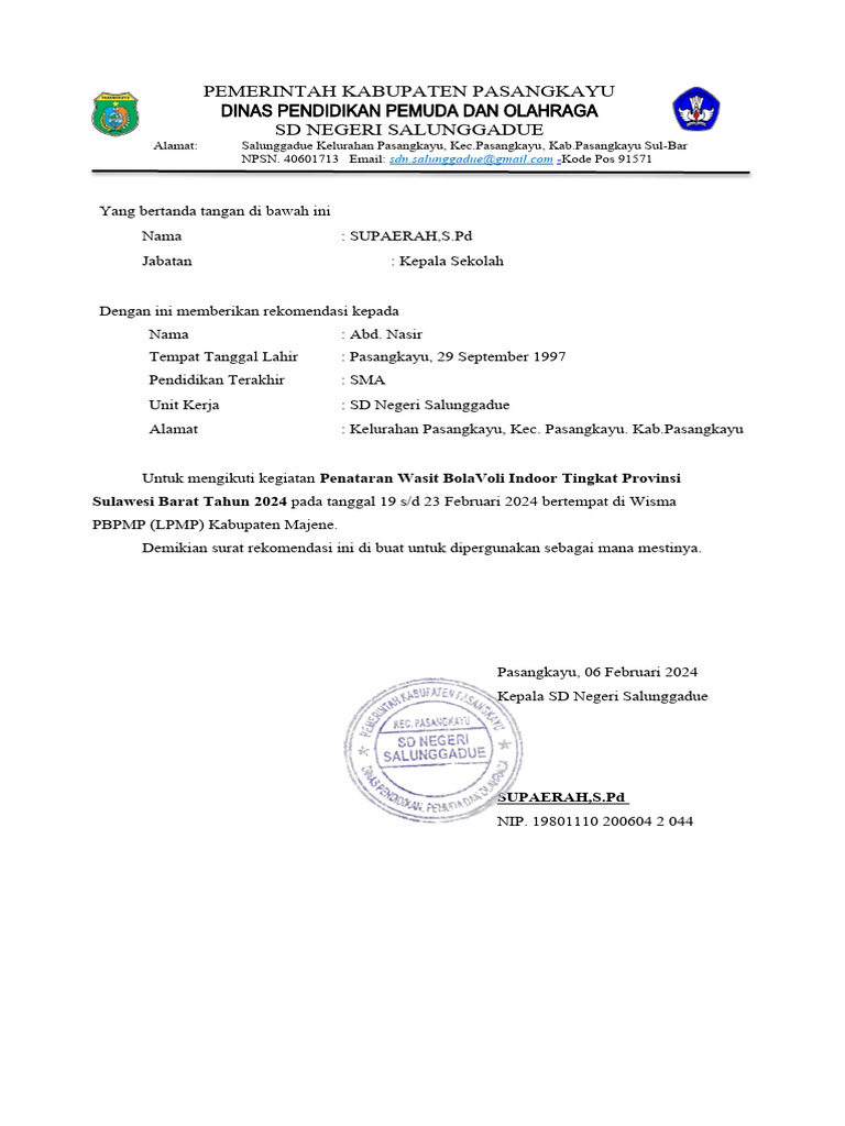 Contoh REKOMENDASI. | PDF