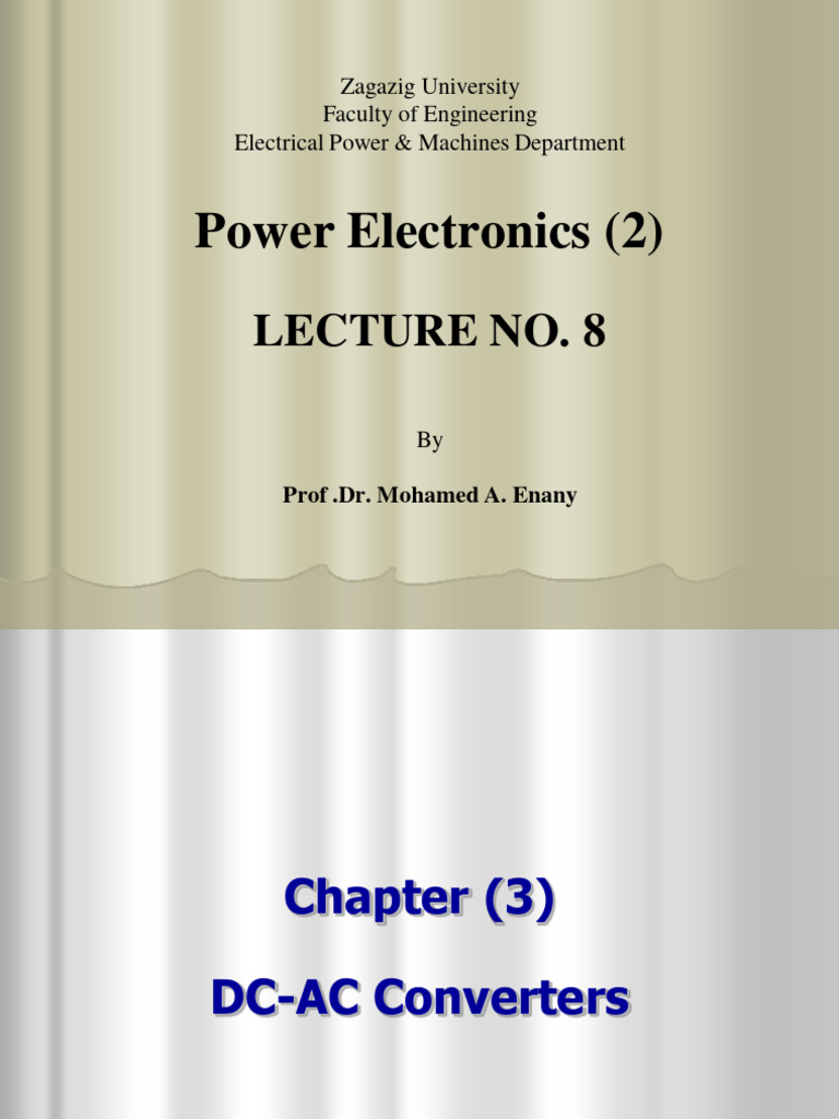 Lec 8 Elec 2 | PDF | Power Inverter | Rectifier