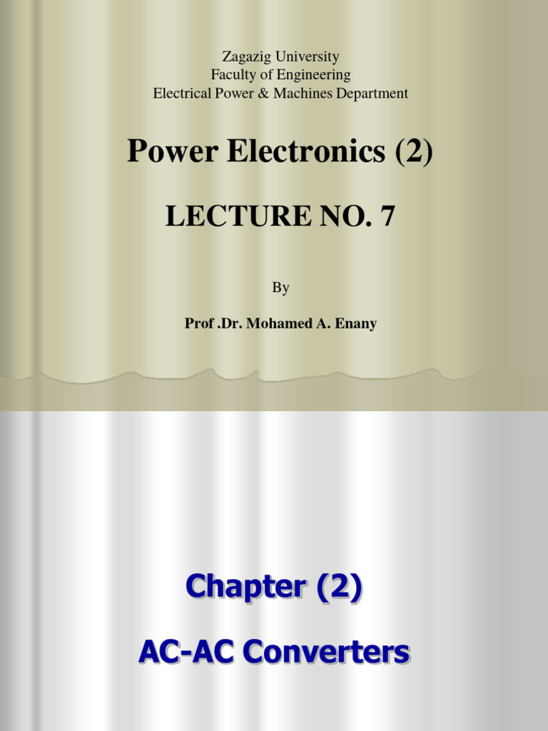 lec 7 Elec 2 | PDF | Rectifier | Electric Power