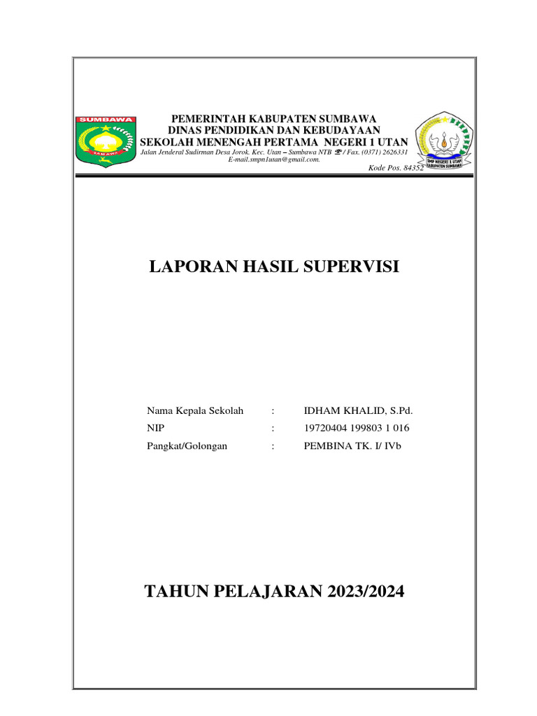 Laporan Hasil Supervisi 2023 | PDF | Karier & Perkembangan | Bisnis