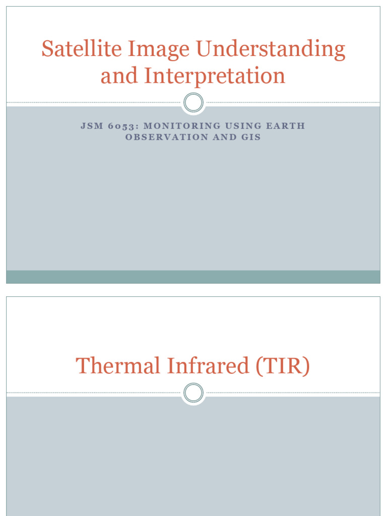 Lecture Note - Satellite Image Understanding and Interpretation | PDF ...
