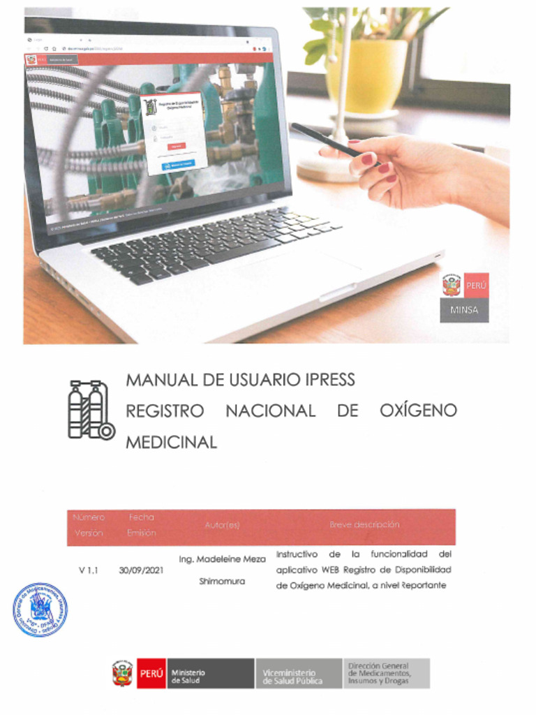 Manual de Usuario Ipress Registro Nacional de Oxigeno Medicinal | PDF