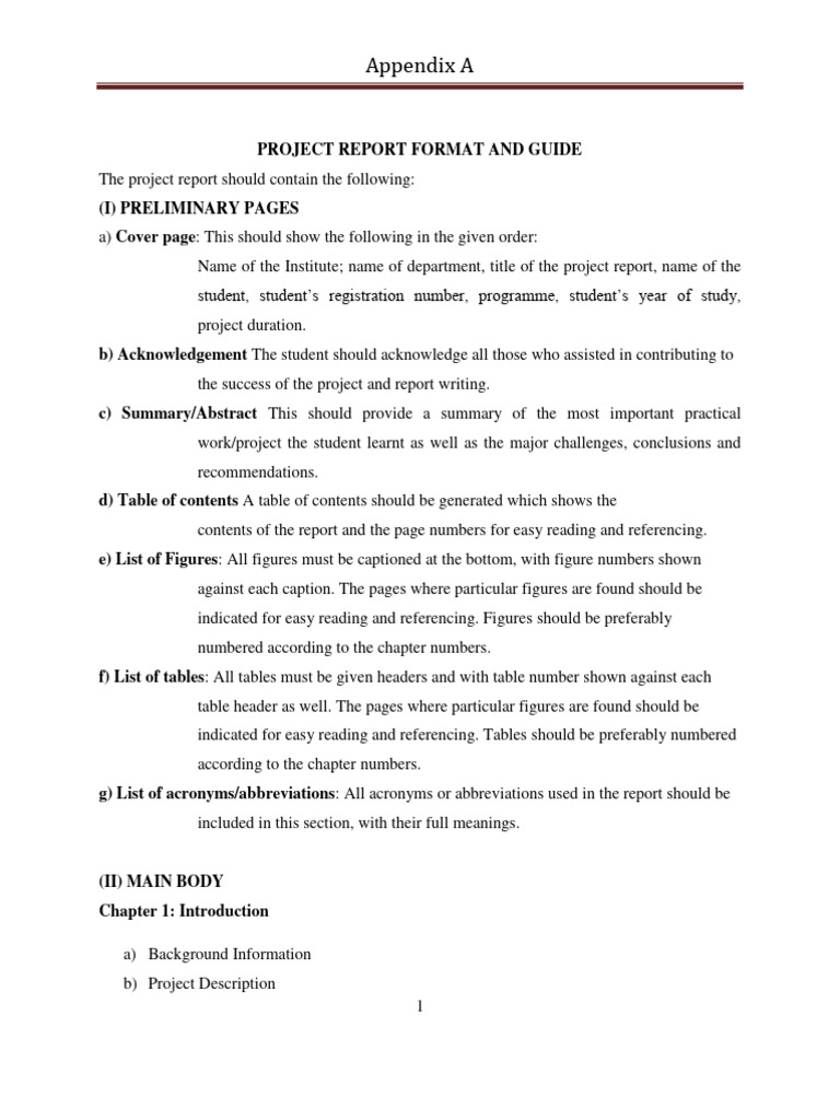 Appendix A - Project Report Format and Guide | PDF | Citation | Written ...
