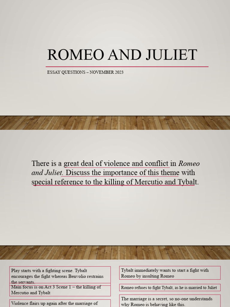 Romeo and Juliet Essay Questions 2 | PDF | Characters In Romeo And ...