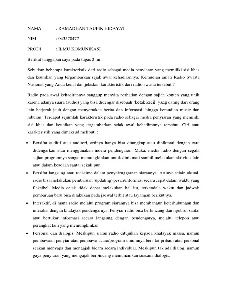 Karakteristik Radio Gen FM dan Uniknya | PDF | Kajian Bahasa Asing