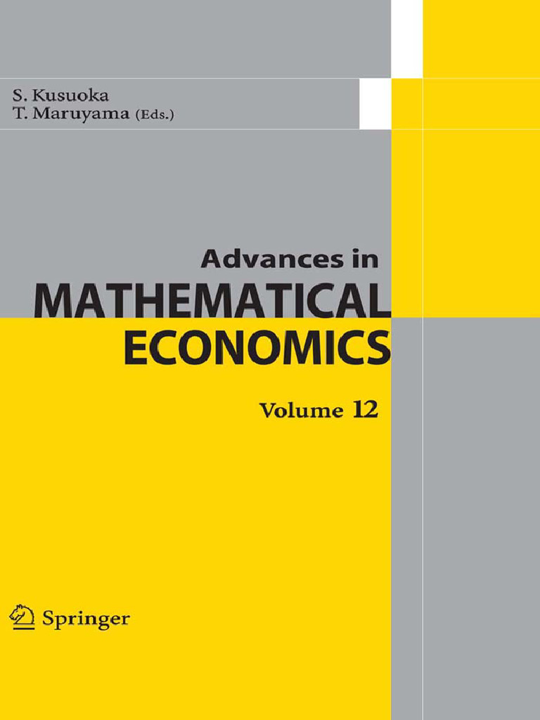 (Advances in Mathematical Economics 12) Hideyuki Adachi (Auth.), S ...