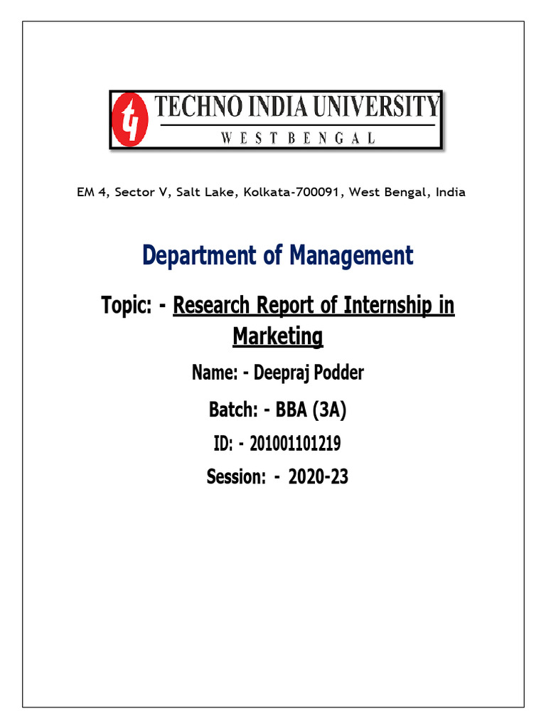 Pilot Project 2022 DEEPRAJ PODDER | PDF | Internship | Job Hunting