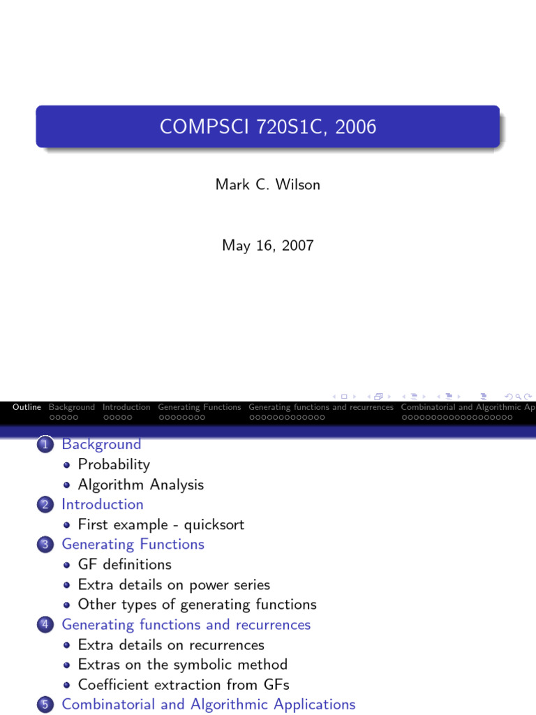 Lectures | PDF | Function (Mathematics) | Recurrence Relation