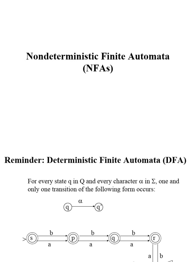Nondeterministic Finite Automata (Nfas) | PDF | Theory Of Computation | Models Of Computation