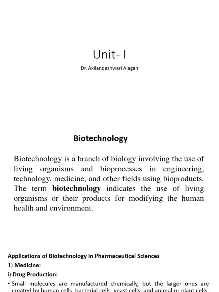 Pharmaceutical Biotechnology Unit 1 6th Sem | PDF | Biosensor | Protease