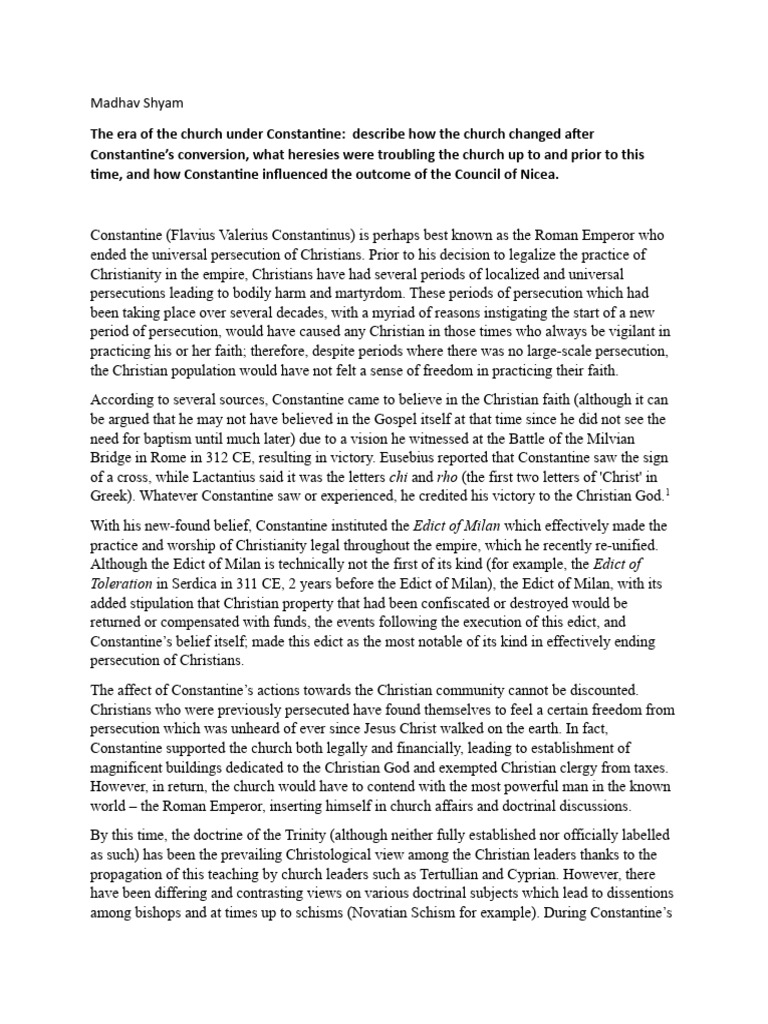 Monotheism in Early Church History Assignment | PDF | Arianism ...