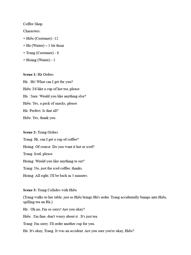 Coffee Shop Script | PDF Coffee Shop Script | PDF