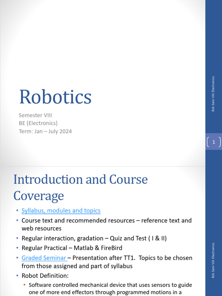 Introduction | PDF | Robot | Robotics