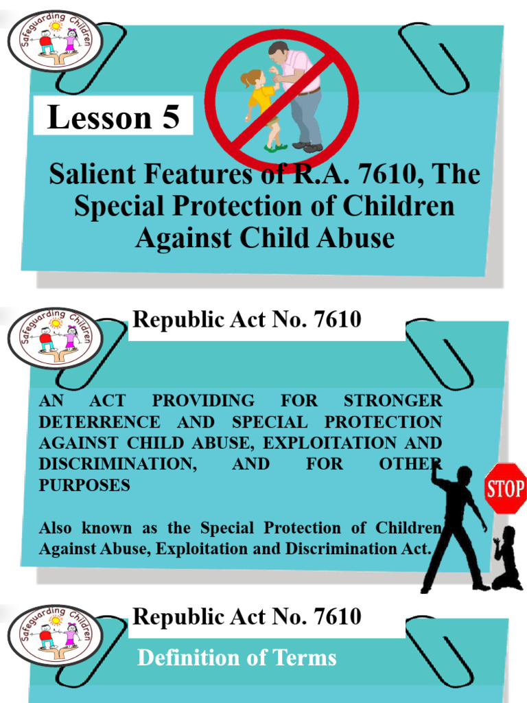 Lesson 5 Salient Features of RA 7610 The Special Protection of Children ...