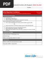 BLS Skills Checklist | PDF | Cardiopulmonary Resuscitation | Clinical ...