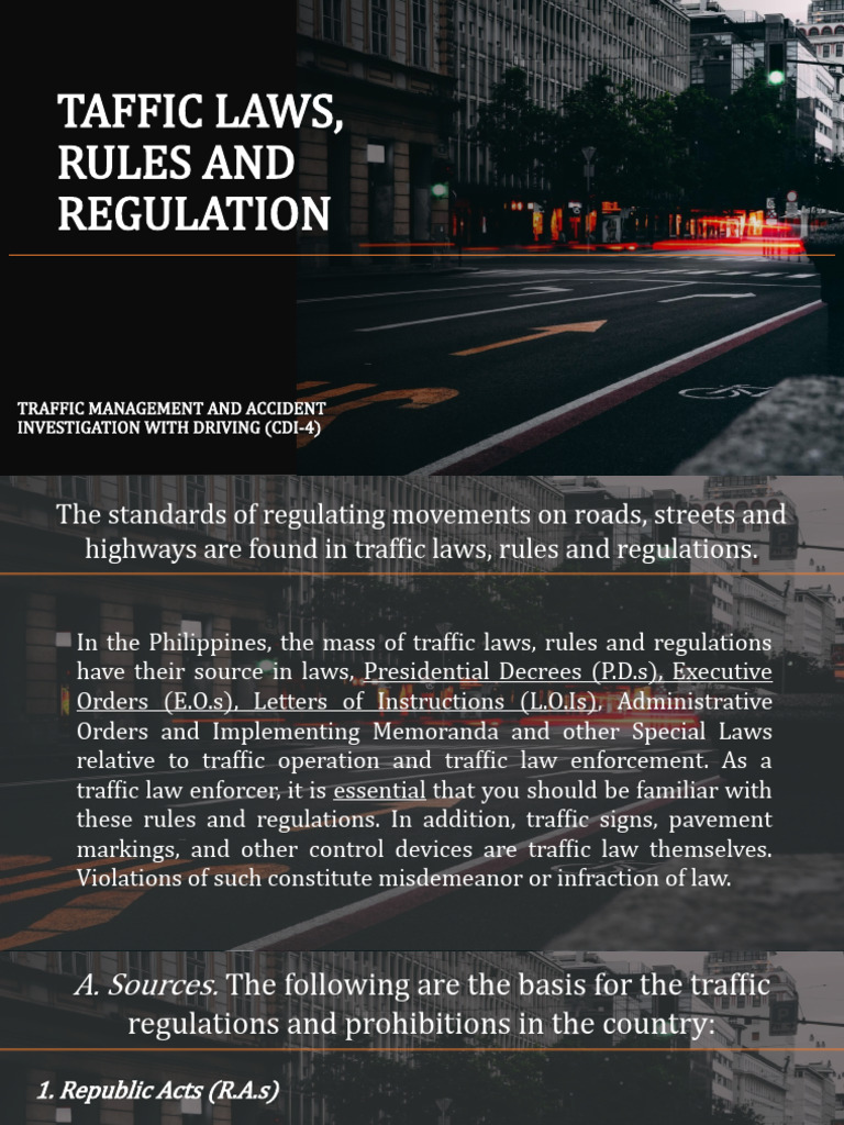 Traffic Laws Rules and Regulation Cdi 4g | PDF | Traffic | Motorcycle