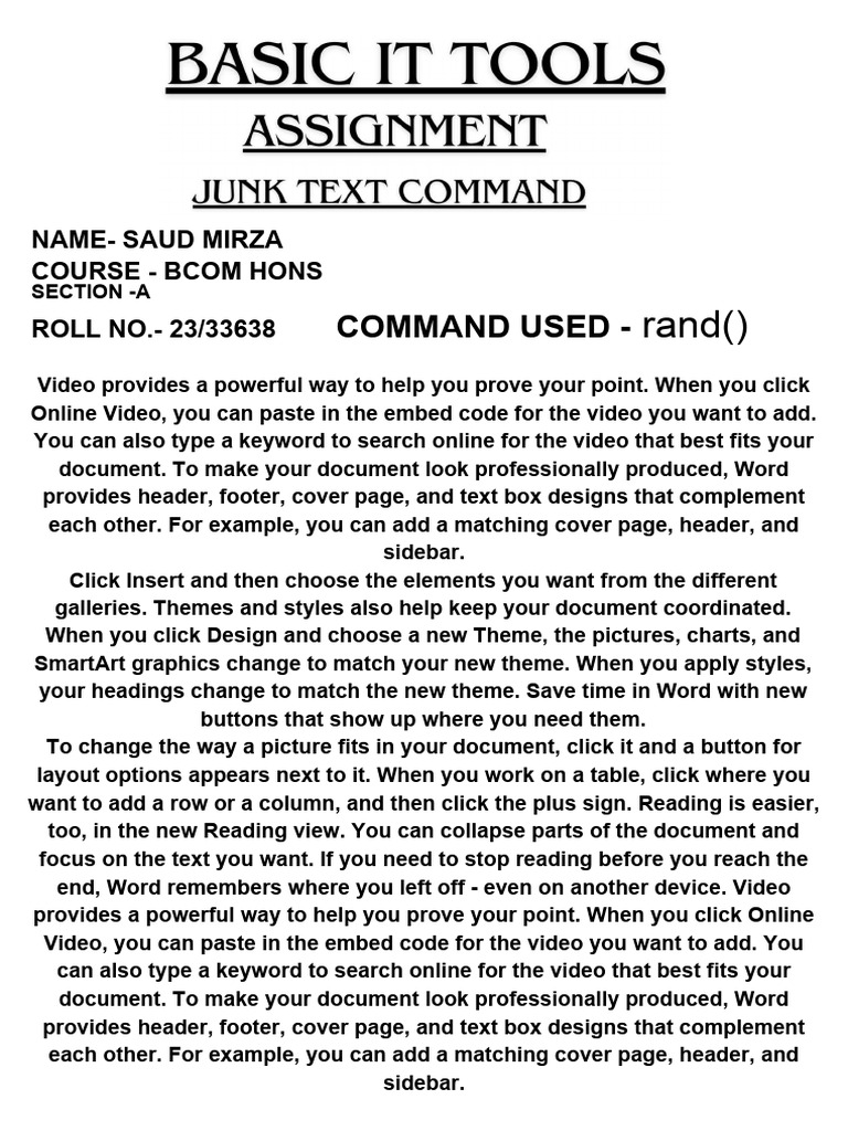 Junk Text by SAUD MIRZA | PDF